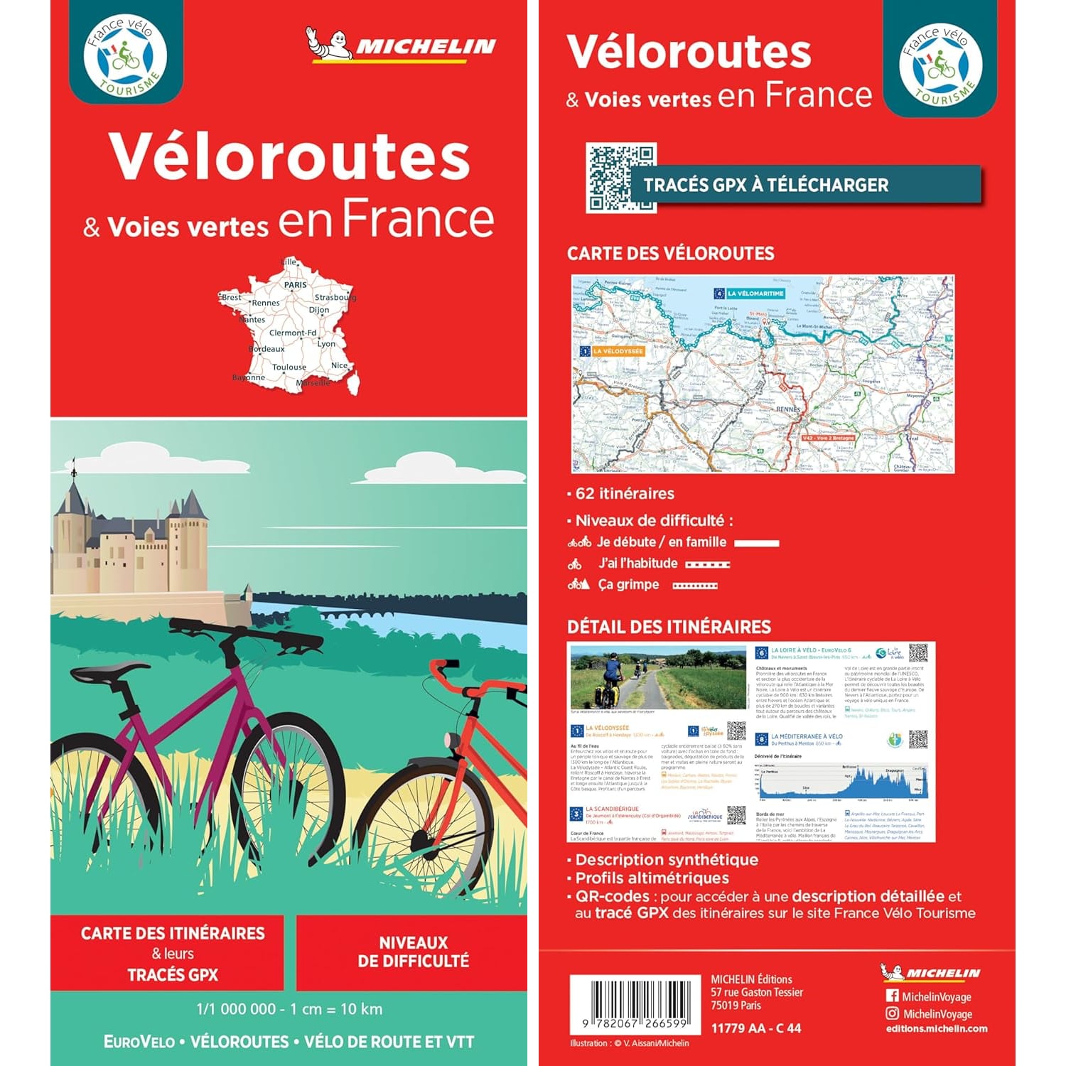 Carte nationale VÉLOROUTES & Voies Vertes en France (Michelin) - Test ...